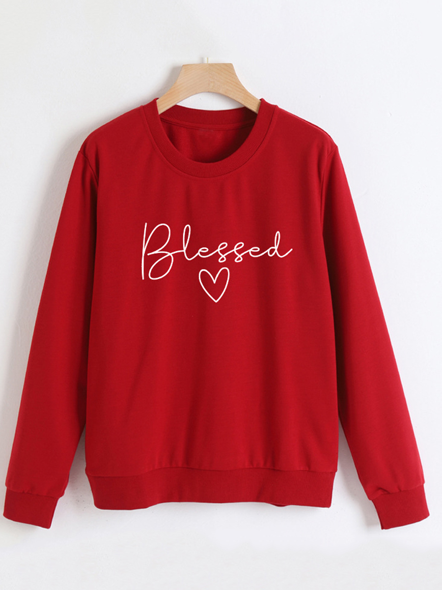 LW Heart Letter Print Sweatshirt Sale | LovelyWholesale