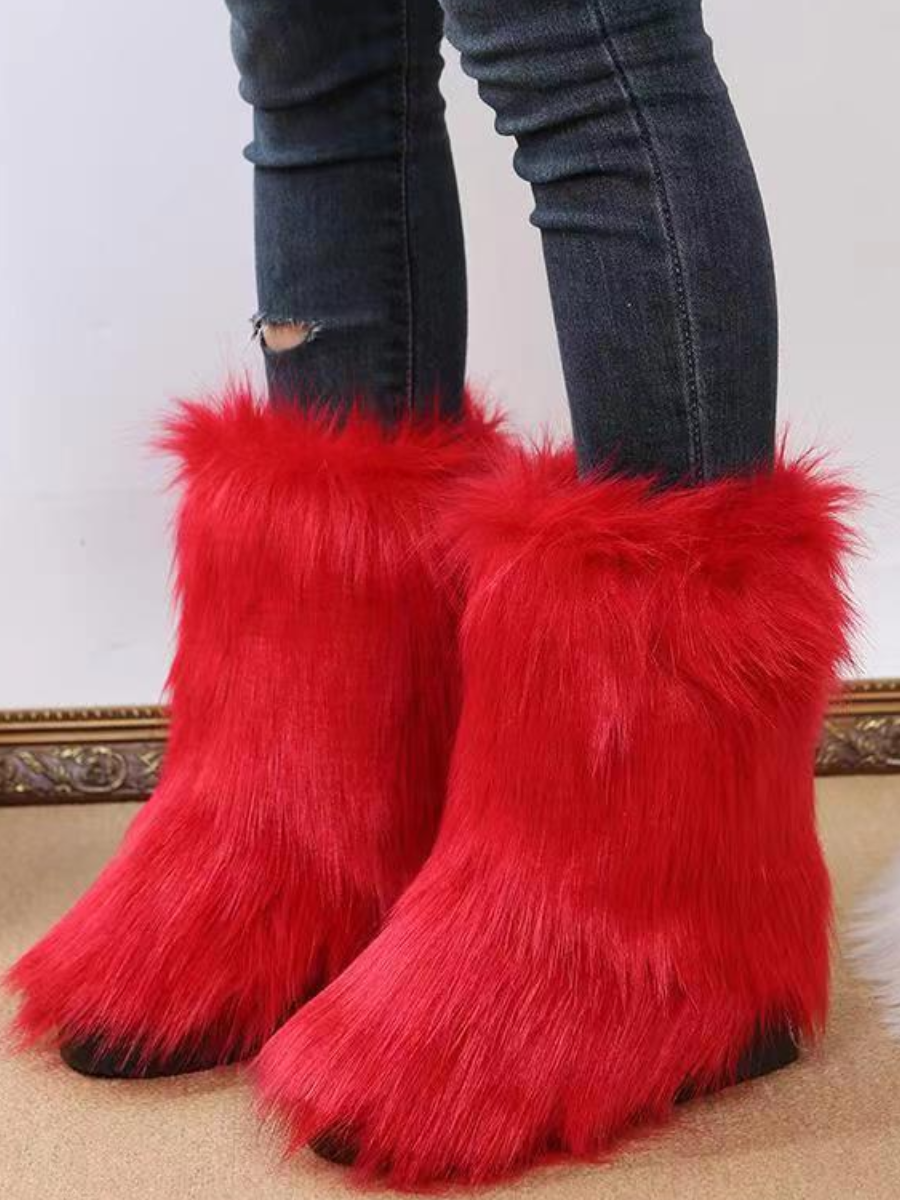 LW Round Toe Plush Booties Sale | LovelyWholesale