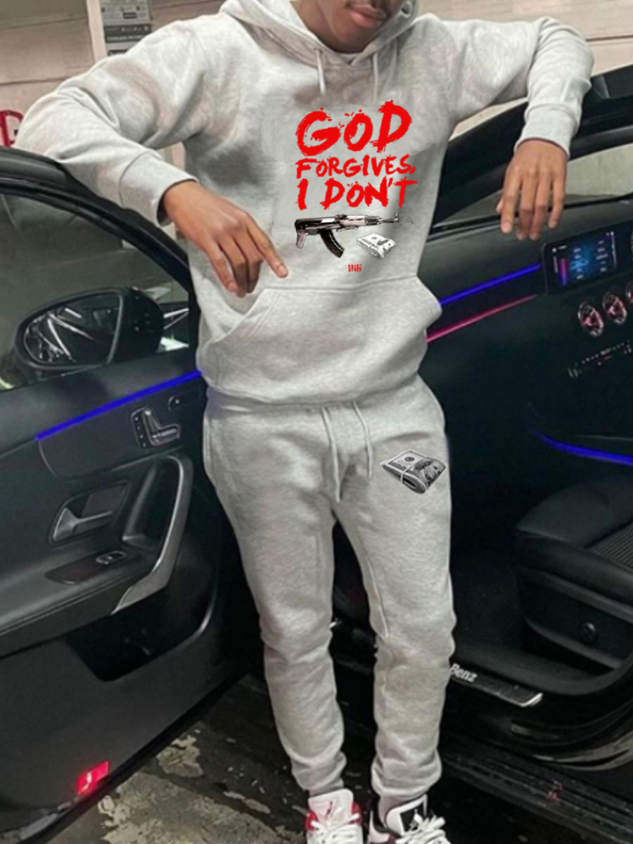 LW Men Money Letter Tracksuit Set Sale | LovelyWholesale